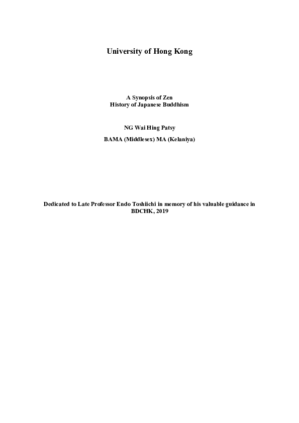 (PDF) A Synopsis of Zen | Patsy Ng - Academia.edu