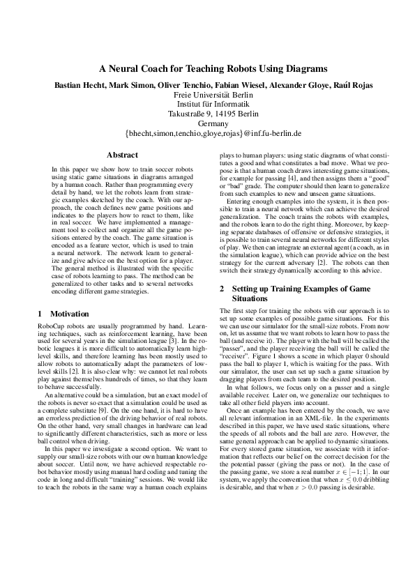 (PDF) A neural coach for teaching robots using diagrams (PDF) A neural coach for teaching robots using diagrams