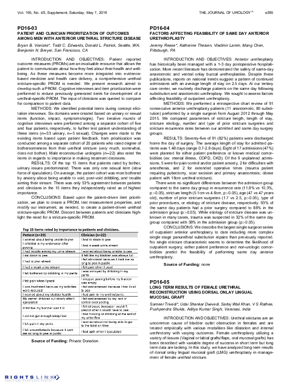 (PDF) PD16-04 Factors Affecting Feasibility of Same Day Anterior Urethroplasty