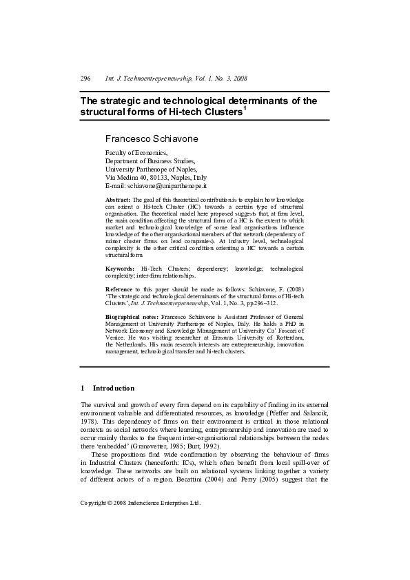 (PDF) The Strategic and Technological Determinants of the Structural ...