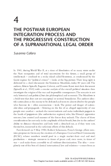 (PDF) The Postwar European Integration Process and the Progressive ...