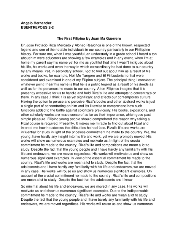 (PDF) The First Filipino: Angelo Hernandez's Legacy
