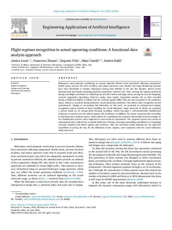 (PDF) Flight regimes recognition in actual operating conditions: A ...