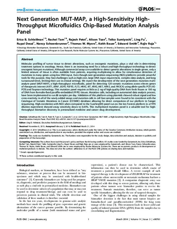 (PDF) Next Generation MUT-MAP, a High-Sensitivity High-Throughput ...