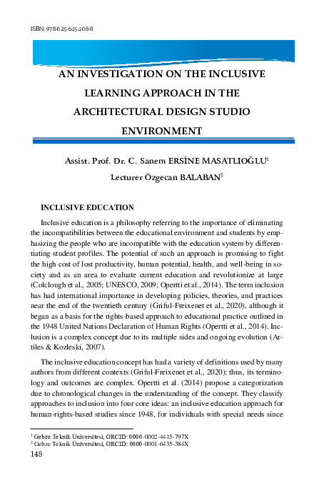 (PDF) AN INVESTIGATION ON THE INCLUSIVE LEARNING APPROACH IN THE ...
