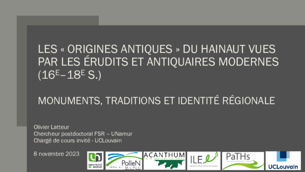 (PDF) Les « origines antiques » du Hainaut vues par les érudits et ...