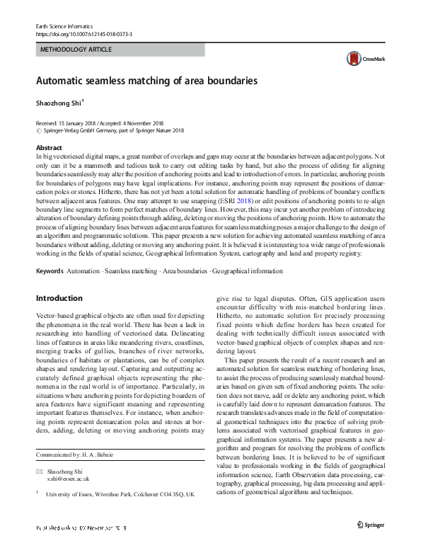 (PDF) Automatic seamless matching of area boundaries | SHAOZHONG SHI - Academia.edu