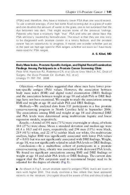 (PDF) Body Mass Index, Prostate-Specific Antigen, and Digital Rectal ...