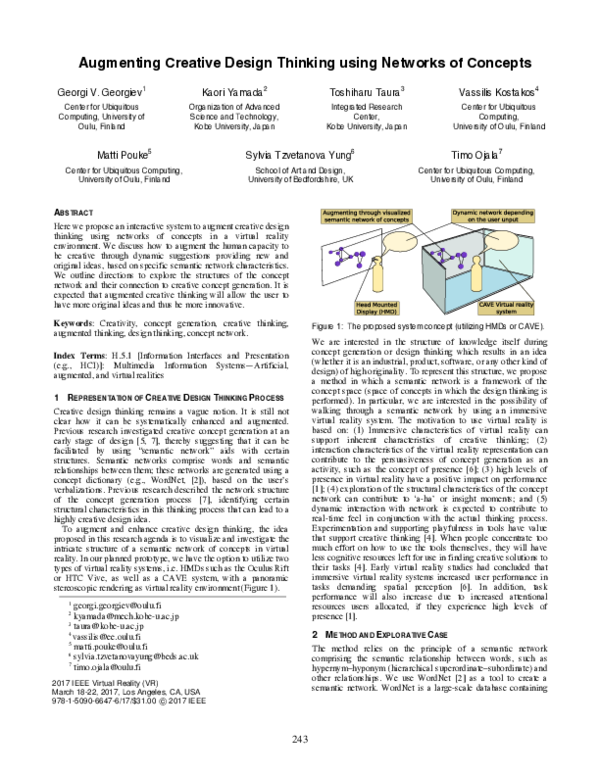 (PDF) Augmenting creative design thinking using networks of concepts