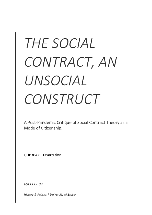 (PDF) The Social Contract, an Unsocial Construct: A Post-Pandemic ...