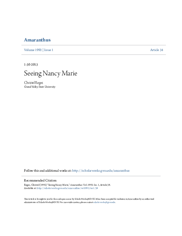 (PDF) Seeing Nancy Marie