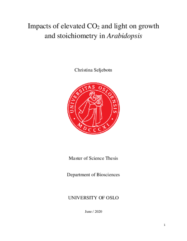 (PDF) Impacts of elevated CO2 and light on growth and stoichiometry in ...