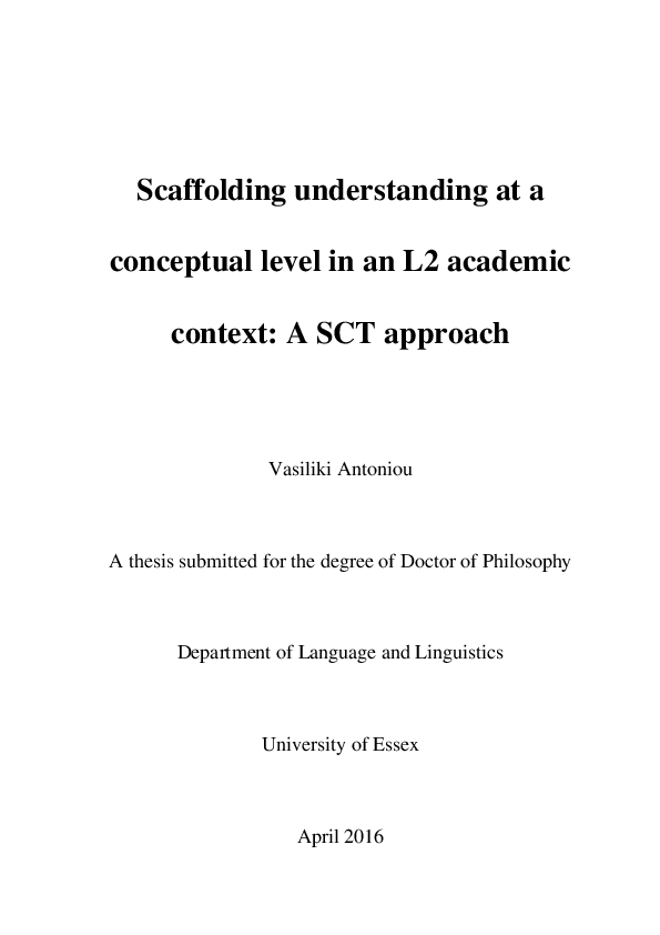 (PDF) Scaffolding understanding at a conceptual level in an L2 academic context : a SCT approach