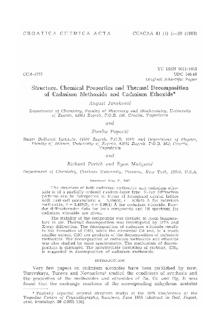 (PDF) Structure, chemical properties and thermal decomposition of ...