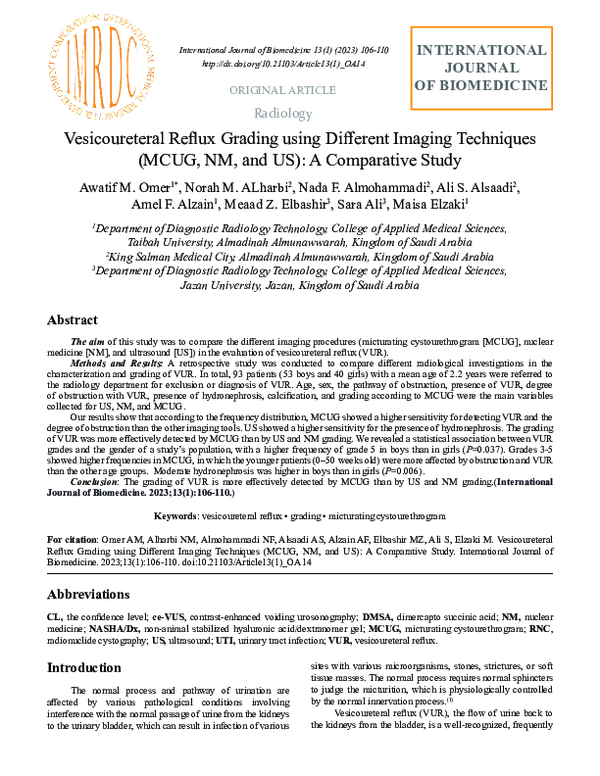 (PDF) Vesicoureteral Reflux Grading using Different Imaging Techniques ...