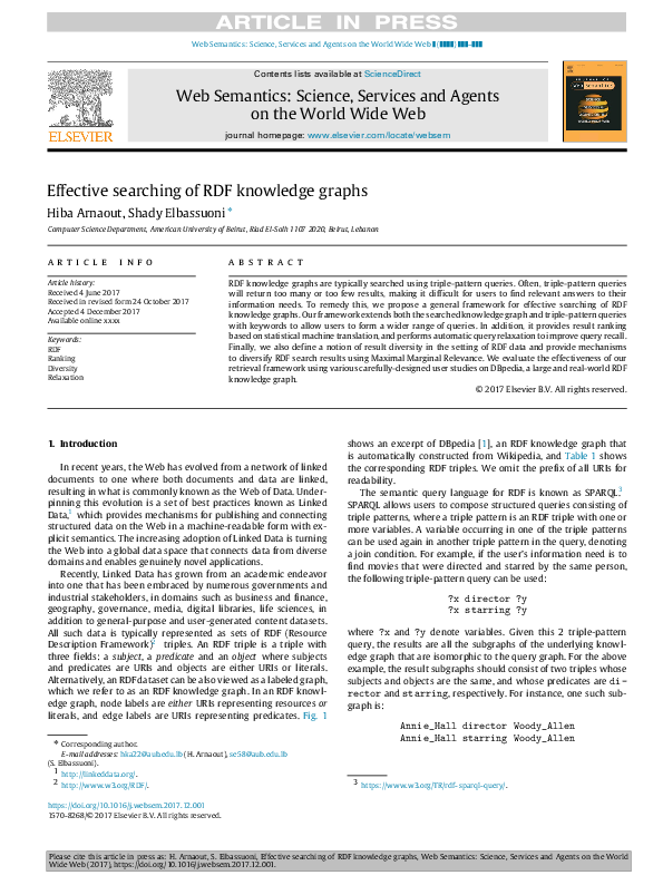 Pdf Enhanced Rdf Knowledge Graph Search Framework