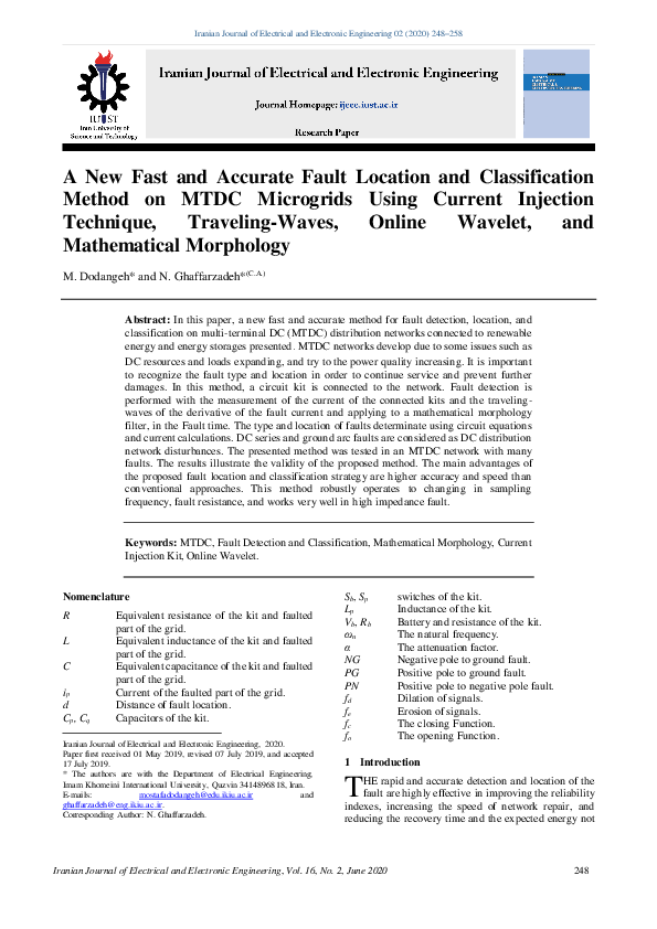 (PDF) A New Fast and Accurate Fault Location and Classification Method ...