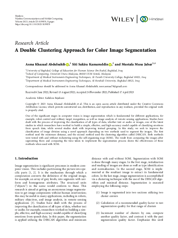 Pdf A Double Clustering Approach For Color Image Segmentation