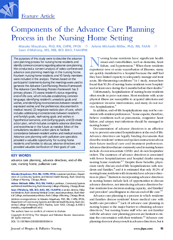 (PDF) Components of the Advance Care Planning Process in the Nursing ...