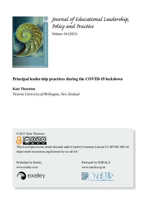 (PDF) Principal leadership practices during the COVID-19 lockdown