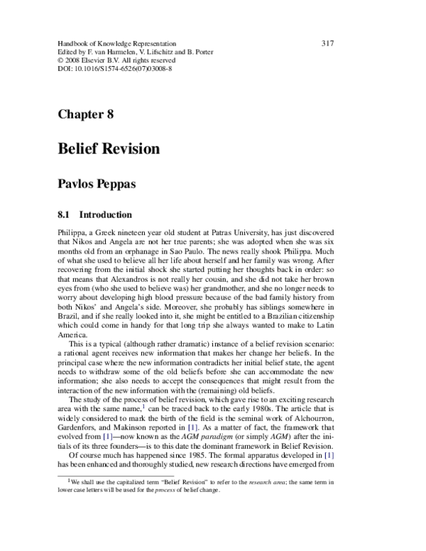 (PDF) Chapter 8 Belief Revision