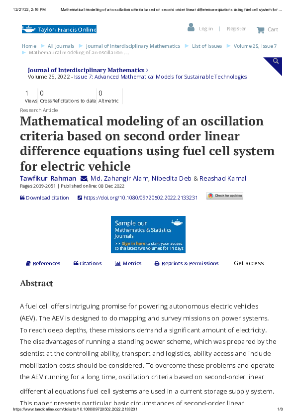 (PDF) Mathematical modeling of an oscillation criteria based on second ...