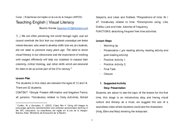 (PDF) Visual Literacy in Teaching English (EFL)