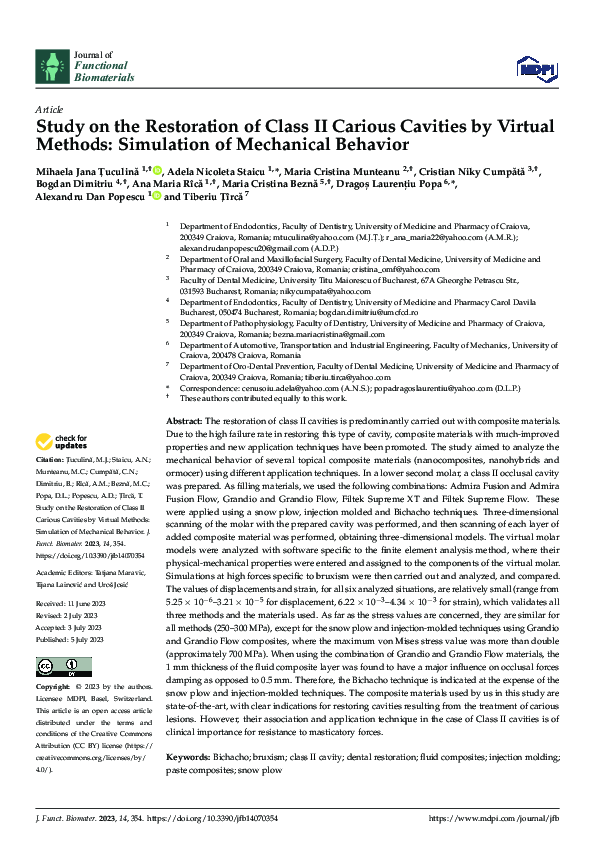 (PDF) Study on the Restoration of Class II Carious Cavities by Virtual ...