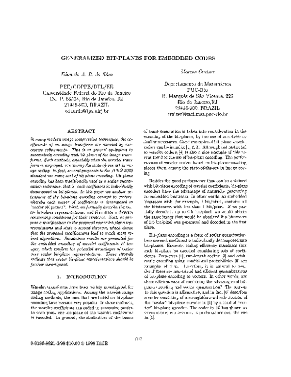 (PDF) Generalized bit-planes for embedded codes