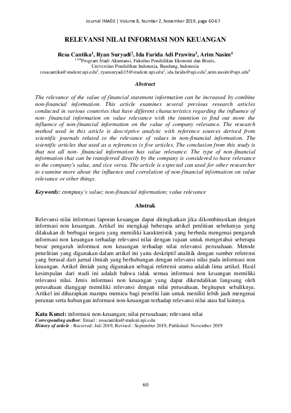 (PDF) Relevansi Nilai Informasi Non Keuangan | Arim Nasim - Academia.edu