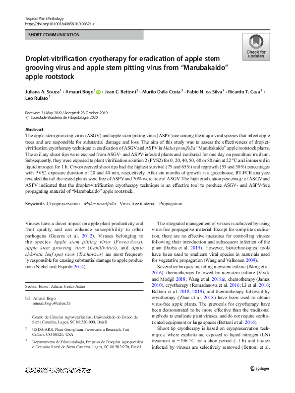 (PDF) Determination of the effects of Apple stem grooving virus on some ...