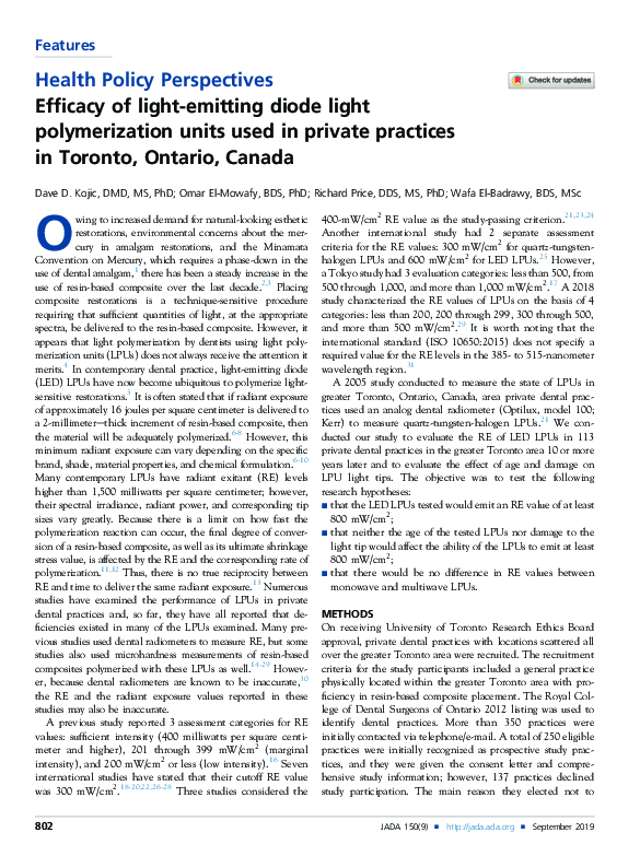 (PDF) Efficacy of light-emitting diode light polymerization units used ...
