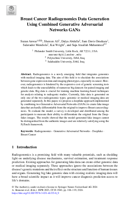 (PDF) Breast Cancer Radiogenomics Data Generation Using Combined Generative Adversarial Networks ...