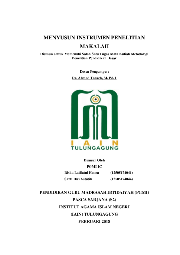 (PDF) MENYUSUN INSTRUMEN PENELITIAN