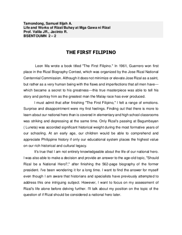 (PDF) THE FIRST FILIPINO