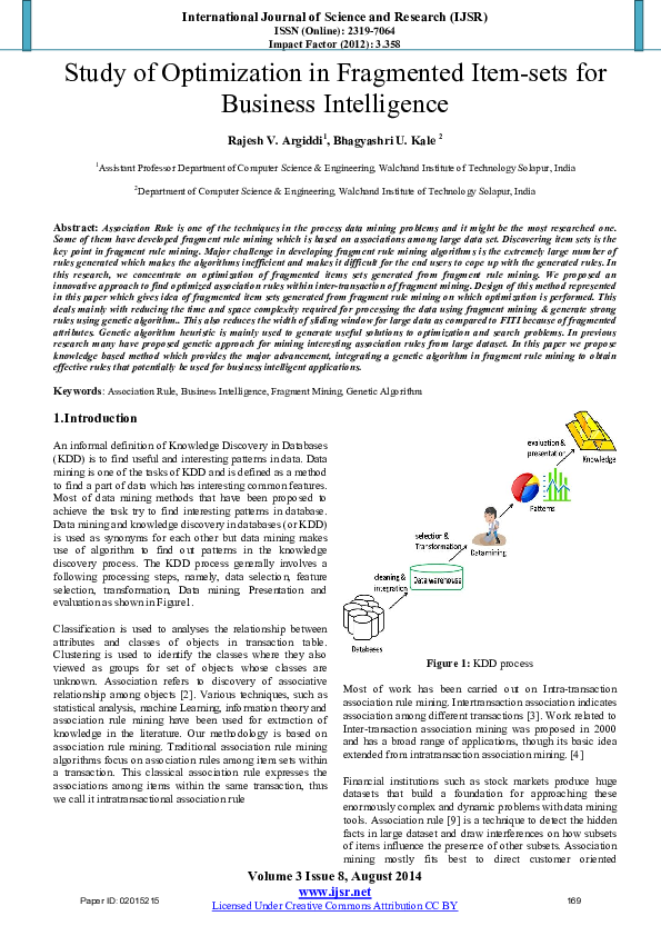 (PDF) Licensed Under Creative Commons Attribution CC BY Study of Optimization in Fragmented Item ...