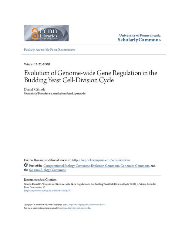 Pdf Evolution Of Gene Regulation In Yeasts