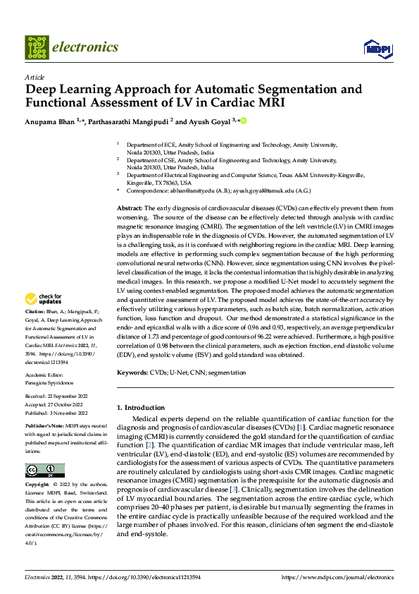 (PDF) Deep Learning Approach for Automatic Segmentation and Functional ...