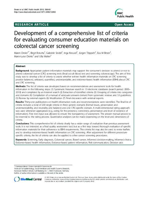 (PDF) Development of a comprehensive list of criteria for evaluating consumer education ...