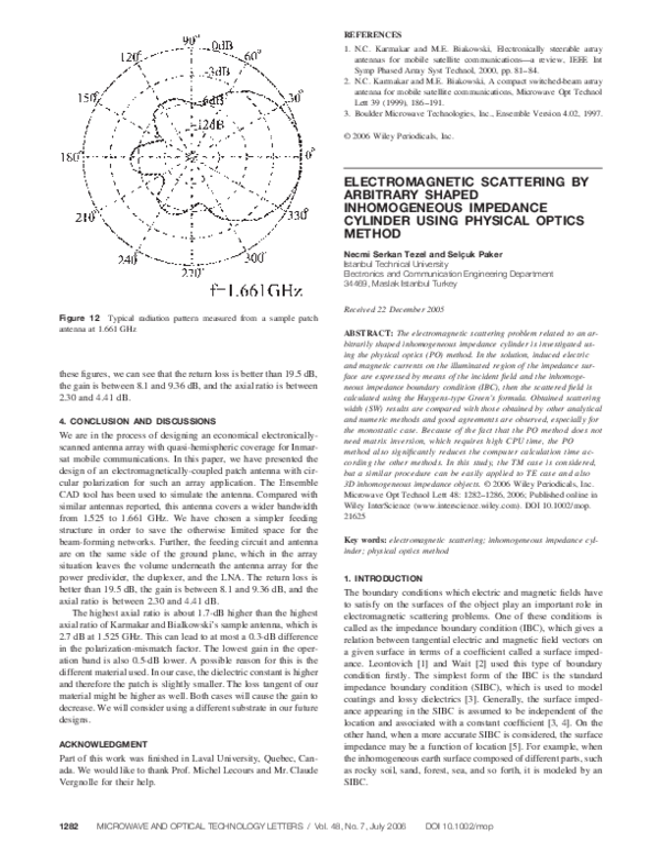 (PDF) Electromagnetic scattering by arbitrary shaped inhomogeneous ...