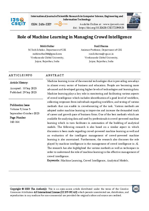 (PDF) Role of Machine Learning in Managing Crowd Intelligence