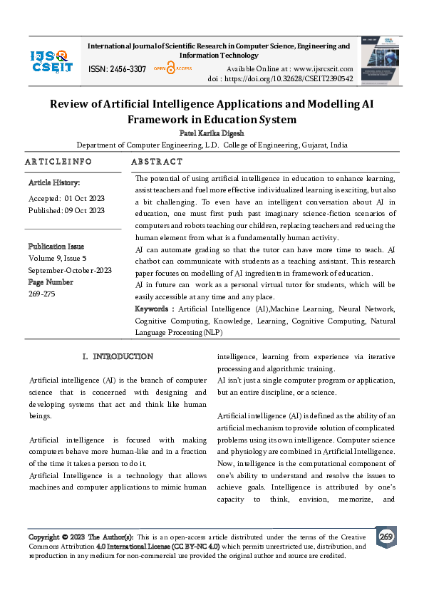 (PDF) Review of Artificial Intelligence Applications and Modelling AI ...