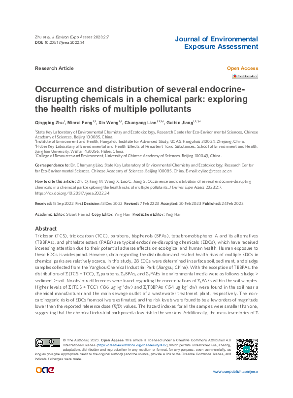 Pdf Occurrence And Distribution Of Several Endocrinedisrupting 4391