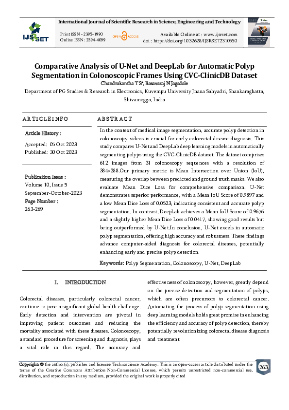 Pdf Comparative Analysis Of U Net And Deeplab For Automatic Polyp Segmentation In Colonoscopic