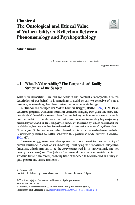 (PDF) The Ontological and Ethical Value of Vulnerability