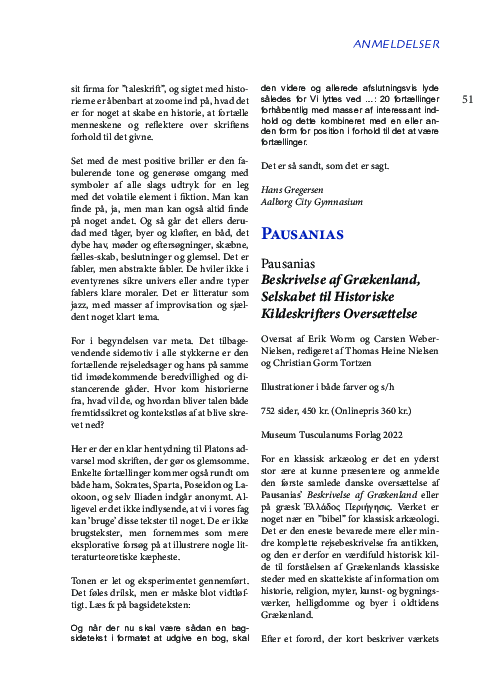 (PDF) Pausanias: Beskrivelse af Grækenland, Selskabet til Historiske ...