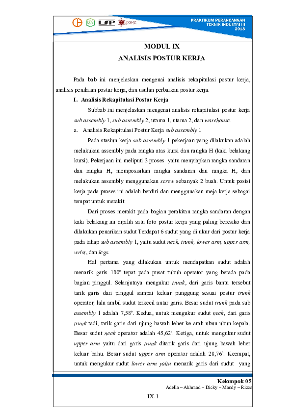 (DOC) Analisis Postur Kerja