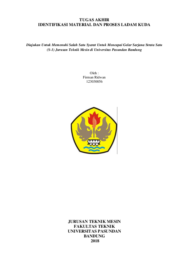 (PDF) Tugas Akhir Identifikasi Material Dan Proses Ladam Kuda | Muki ...