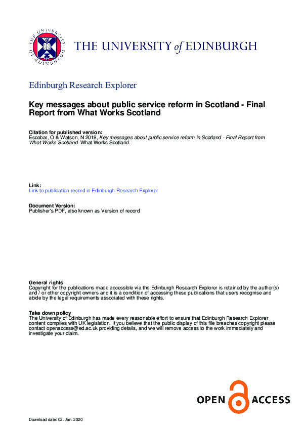 (PDF) Key messages about public service reform in Scotland - Final ...