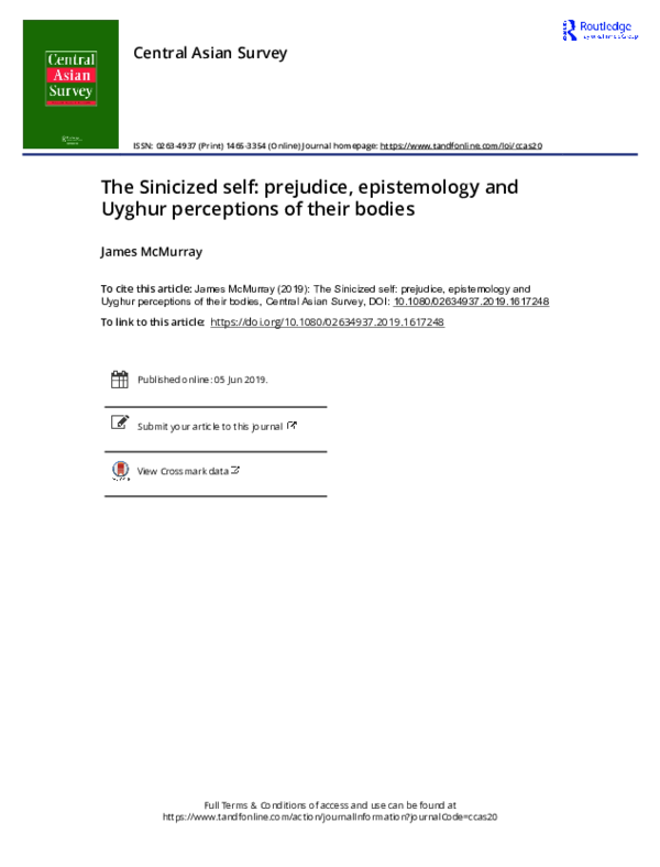 (PDF) The Sinicized self: prejudice, epistemology and Uyghur ...